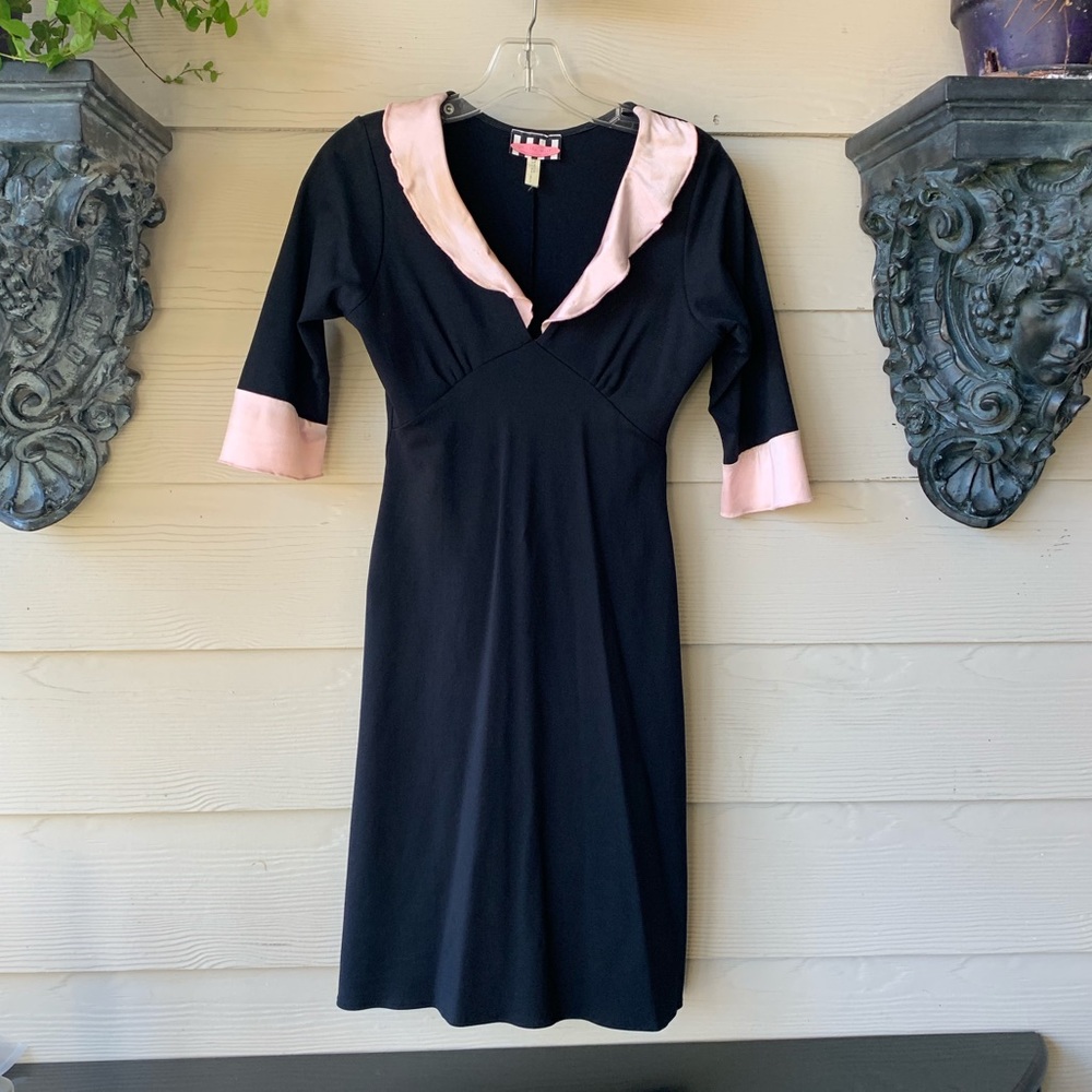 Pin Up Girl Pink And Black Stretch Dress Gem